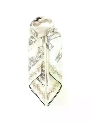 FERRAGAMO Eden Floral-print Scarf - Neutrals