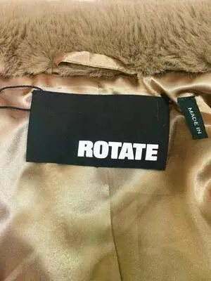 ROTATE BY BIRGER CHRISTENSEN Brown Faux Fur Cropped Jacket