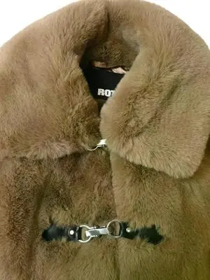 ROTATE BY BIRGER CHRISTENSEN Brown Faux Fur Cropped Jacket