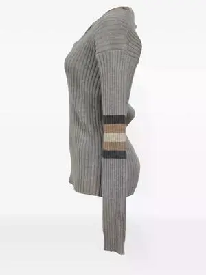 JEAN PAUL GAULTIER Ribbed Knit V-neck Sweater