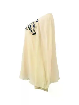 Vanessa Bruno Cream Silk Embroidered Long-sleeve Blouse