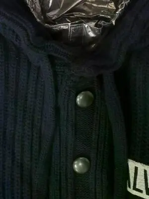 Valentino Garavani Rib Knit Metallic Hooded Jacket