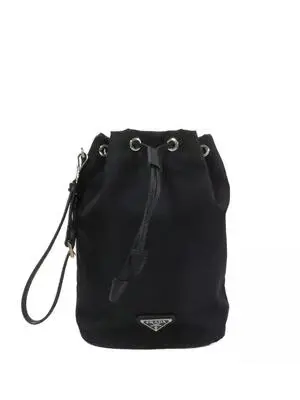 Prada Re-nylon Pouch Clutch Bag - Black