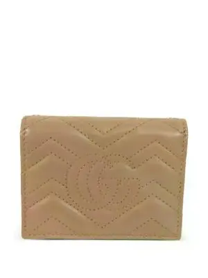 Gucci Gg Marmont Leather Wallet - Neutrals
