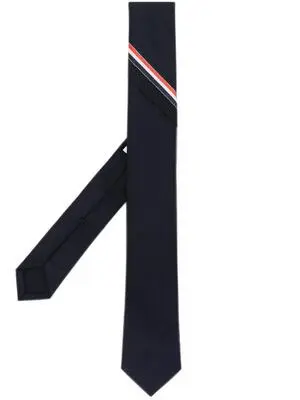Thom Browne Rwb Stripe Wool Tie - Blue