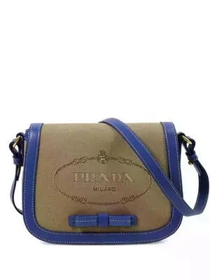 Prada Logo Jacquard Bow Crossbody Bag