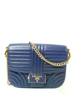 Prada Quilted Chain Shoulder Bag - Blue
