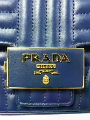 Prada Quilted Chain Shoulder Bag - Blue