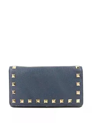Valentino Garavani Rockstud Leather Wallet - Blue