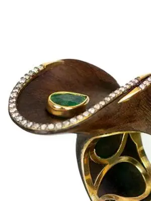 SILVIA FURMANOVICH Twisted Brauna Diamond Emerald Ring