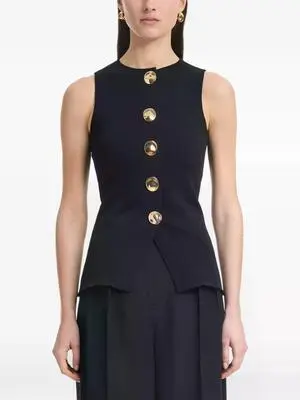 Altuzarra Knit Sleeveless Top With Gold-tone Buttons