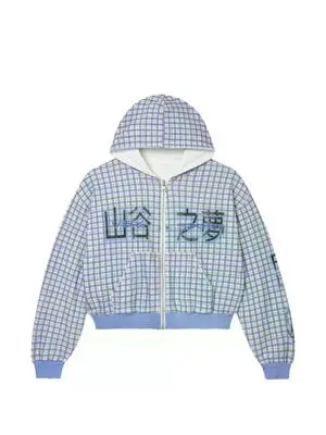 VALE FOREVER Check-print Zip-up Hoodie