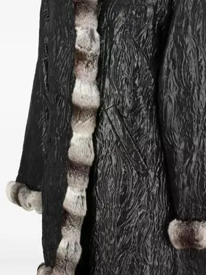 MARIO BORSATO VINTAGE Moiré-effect Coat With Fur Trim