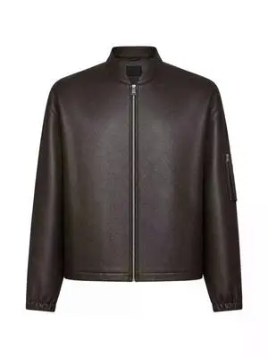 Fendi Selleria Leather Bomber Jacket