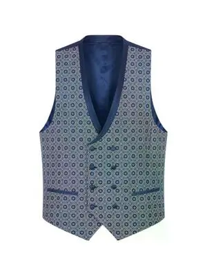 RAMON SANJURJO Geometric Pattern Double-breasted Waistcoat