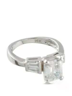 LB EXCLUSIVE 1.87 Ct Tw Emerald Cut Diamond Engagement Ring In 14k White Gold