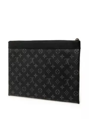 LOUIS VUITTON Monogram Eclipse Discovery Pochette Gm Clutch Bag - Black