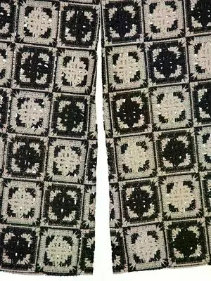 La DoubleJ Crochet Knit Sequin Trousers
