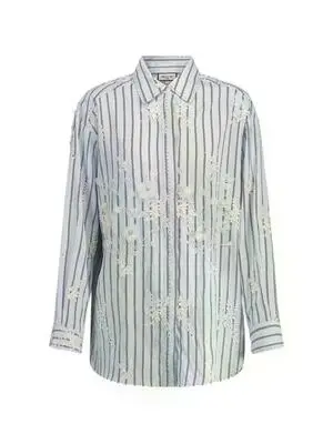 Paul & Joe Floral Embroidered Striped Shirt