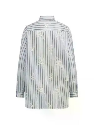 Paul & Joe Floral Embroidered Striped Shirt