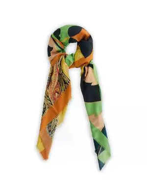 Etro Paisley-print Frayed Scarf - Orange