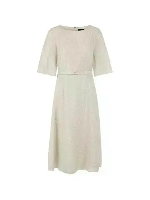 MARCCAIN Animal-pattern Belted Midi Dress