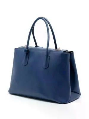 Prada Saffiano Cuir Turnlock Twin Satchel - Blue