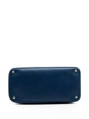 Prada Saffiano Cuir Turnlock Twin Satchel - Blue