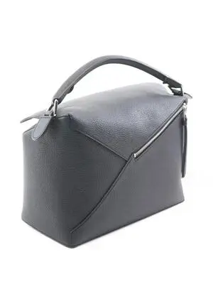 Loewe Large Calfskin Puzzle Edge Satchel - Black