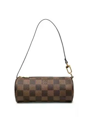 LOUIS VUITTON Damier Ebene Papillon Pochette Handbag - Brown