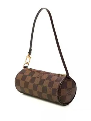 LOUIS VUITTON Damier Ebene Papillon Pochette Handbag - Brown