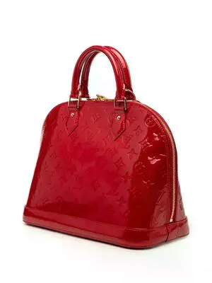LOUIS VUITTON Monogram Vernis Alma Pm Handbag - Red