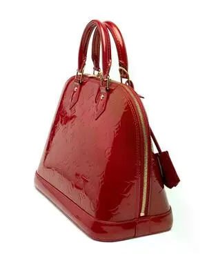LOUIS VUITTON Monogram Vernis Alma Pm Handbag - Red