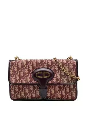 Dior Oblique Canvas Chain Crossbody Bag - Red