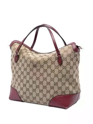 Gucci Gg Canvas Bree Fold Over Tote Satchel