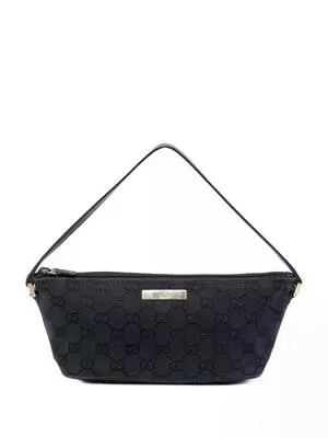 Gucci Gg Canvas Boat Shoulder Bag - Black
