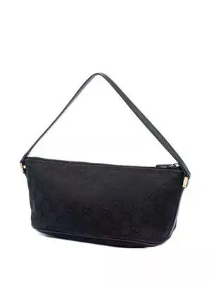 Gucci Gg Canvas Boat Shoulder Bag - Black