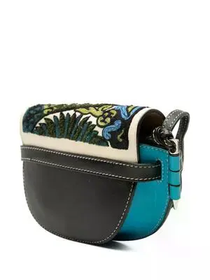 Loewe William De Morgan Embroidered Floral Gate Mini Bag - Blue