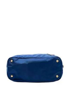 Prada Tessuto Zip Top Convertible Tote Satchel - Blue