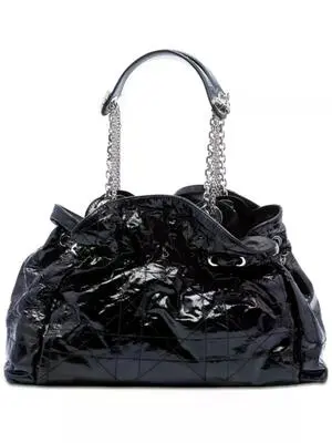 Dior Patent Cannage Le Trente Tote Bag - Black
