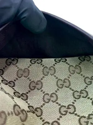 Gucci Small Gg Canvas Perforated Crossbody Bag