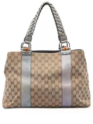 Gucci Gg Canvas Bamboo Libeccio Tote Bag
