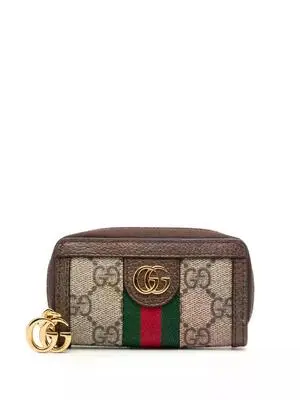 Gucci Gg Supreme Ophidia Key Case Coin Pouch - Neutrals