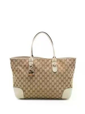 Gucci Gg Canvas Heart Bit Tote Bag - Neutrals