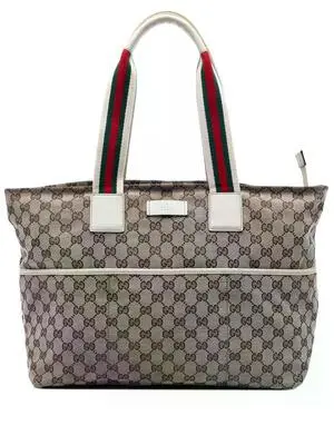 Gucci Gg Canvas Web Tote Bag