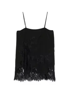 SEMICOUTURE Lace Trim Spaghetti Strap Top