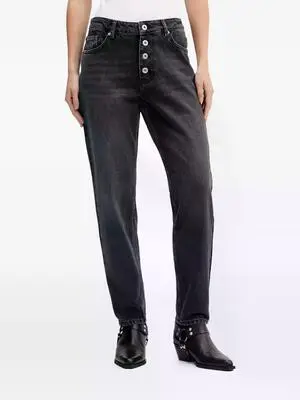 Karl Lagerfeld Button-fly Logo-patch Jeans