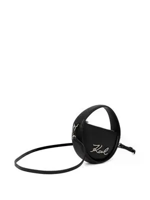 Karl Lagerfeld Logo Plaque Circular Crossbody Bag