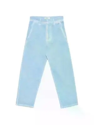 ODEEH Logo-embroidered Frayed Jeans