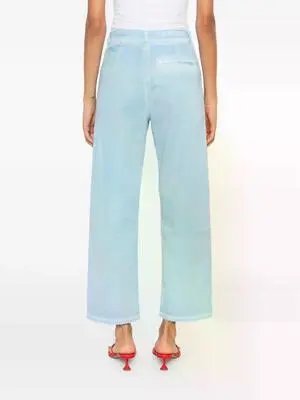 ODEEH Logo-embroidered Frayed Jeans